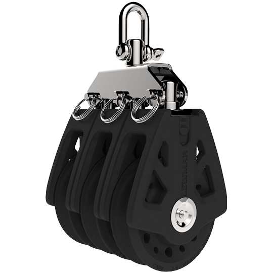 Lewmar 29927203BK 72nmm Triple Synchro Cruising Racing Block Pulley